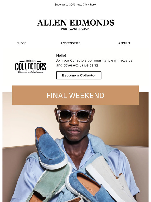 Allen Edmonds Email Newsletters: Shop Sales, Discounts, and Coupon Codes