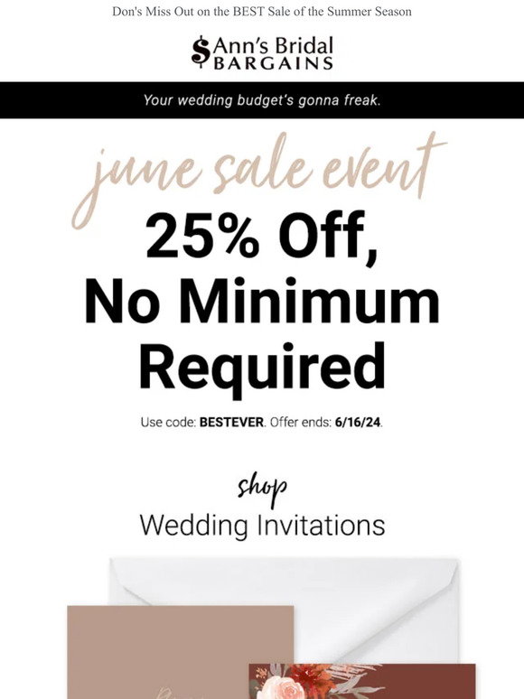 Ann's Bridal Bargains: The June Sale Event Ends Tomorrow | Milled
