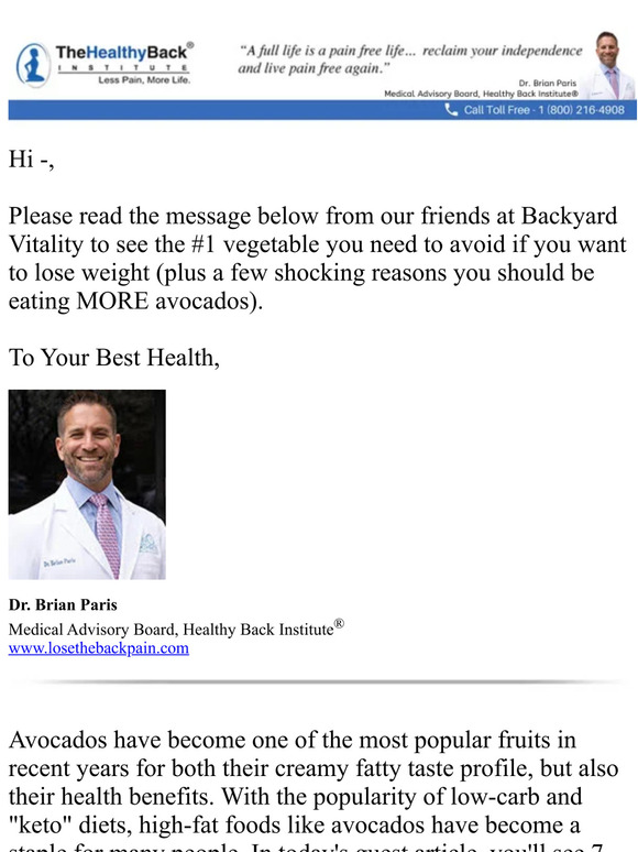 Healthy Back Institute: what avocados do to your body | Milled