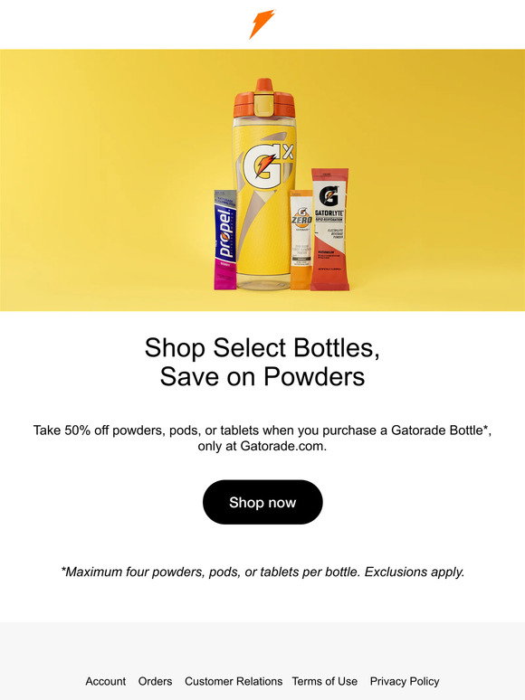 Gatorade: 50% off hydration essentials with a bottle purchase | Milled