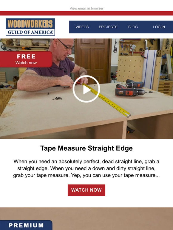 Woodworkers Guild of America: Tape Measure Straight Edge | Milled