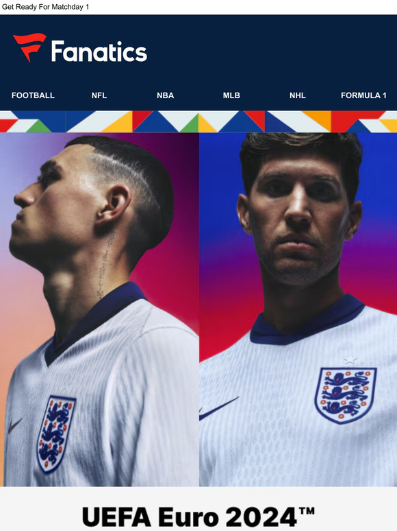 Fanatics: Start England's EURO 2024 Right With Kits, Fashion & More ...