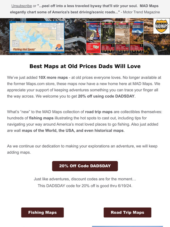 Maps: Celebrate Dad’s motoring skills on land and water | Milled