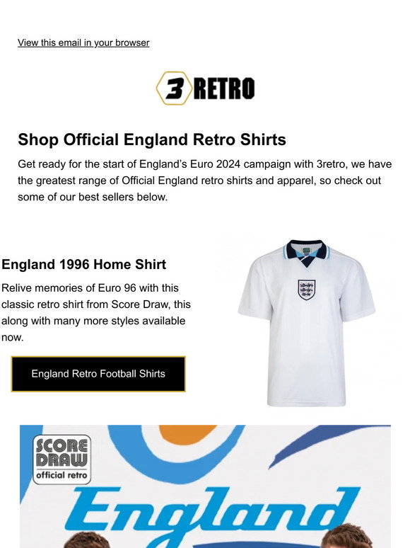 3Retro Football: England Kick Off - Official England Retro Shirts From ...