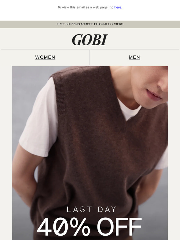 Gobi Cashmere: Last Chance! 40% OFF All Basic Styles + Free Shipping ...
