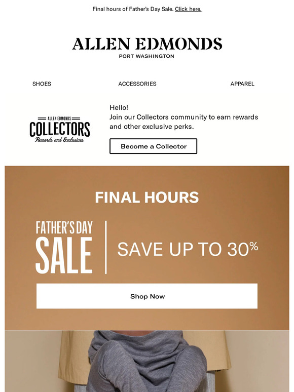 Allen Edmonds Email Newsletters: Shop Sales, Discounts, and Coupon Codes