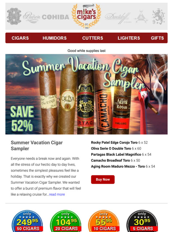 Mike's Cigars: Act Now! Monte Price Slash & CAO Double Shot End Soon!!⏰ ...