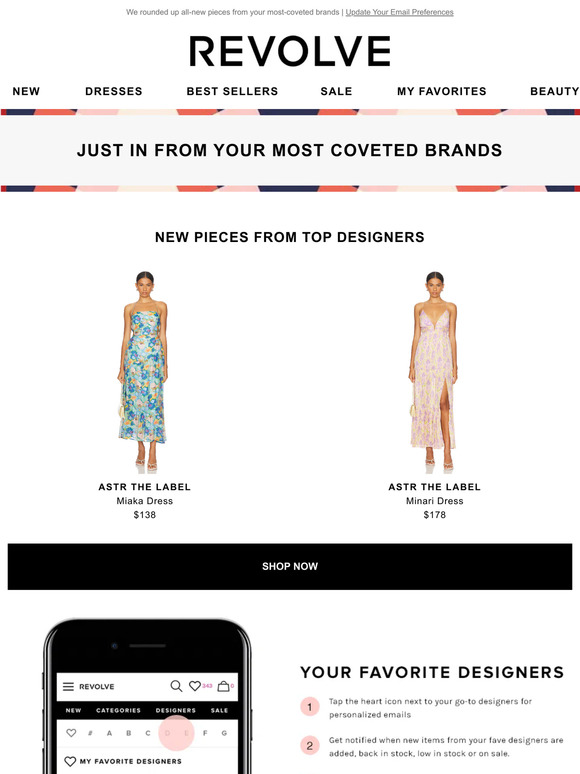 REVOLVE Email Newsletters: Shop Sales, Discounts, and Coupon Codes