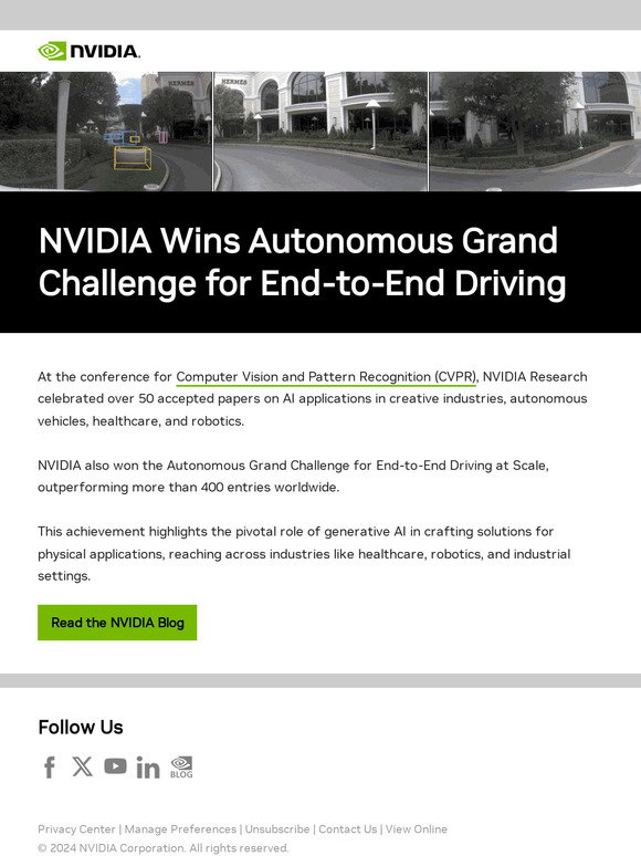 Nvidia: NVIDIA wins CVPR Autonomous Grand Challenge! | Milled