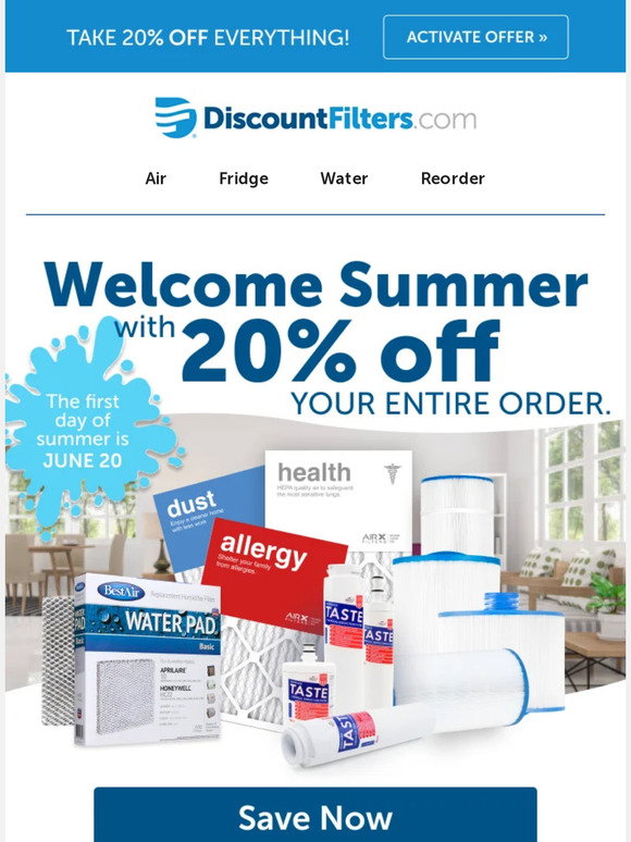 Discount Filters: Beat the Heat with 20% Off | Milled