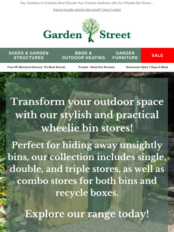 Garden Street: Keep Your Outdoor Space Tidy with Our Pent Wheelie Bin ...