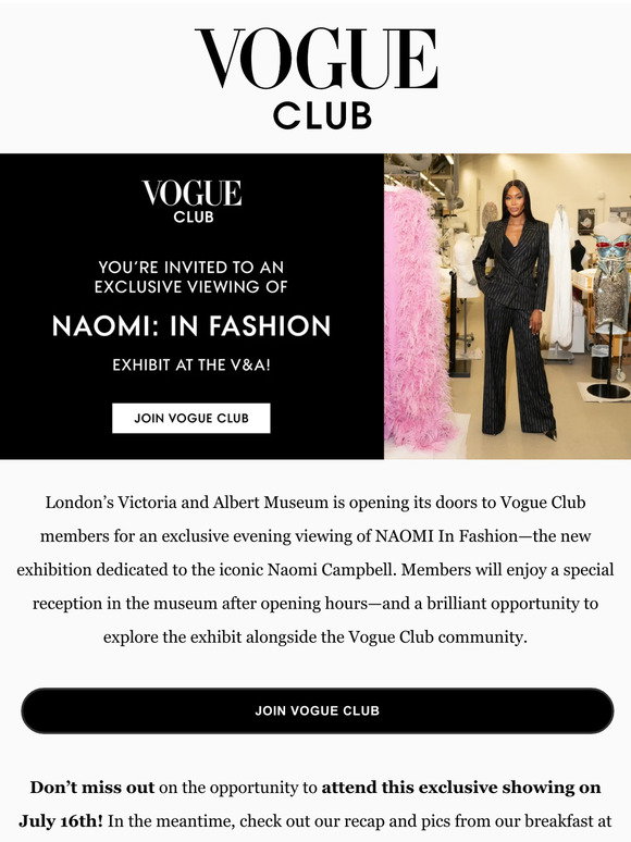 Vogue: You're Invited: An Exclusive Viewing at the V&A | Milled