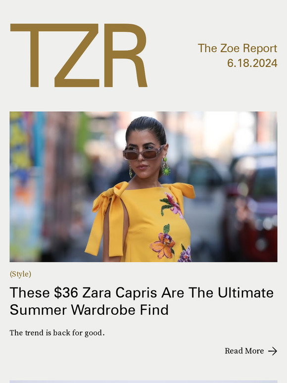 The Zoe Report: These $36 Zara Capris Are The Ultimate Summer Wardrobe ...