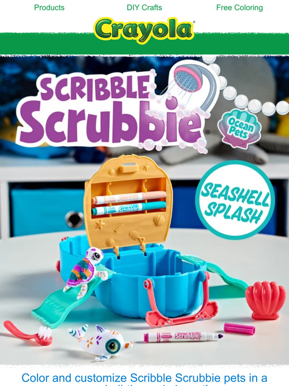 Crayola: Make waves with the Scribble Scrubbie Seashell Splash Playset ...