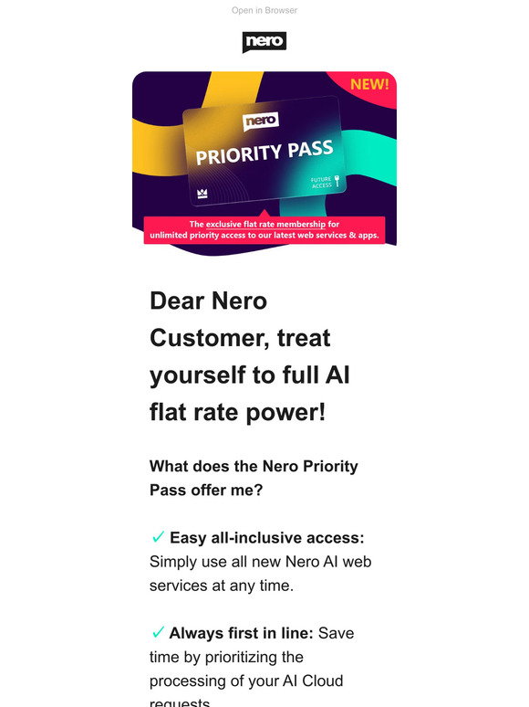 Nero: Nero Priority Pass – The flat rate for Nero Web Services & Apps ...