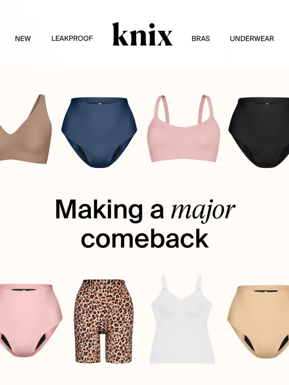 Knix: Finally restocked! Our most popular styles | Milled