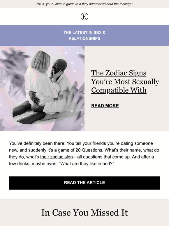 The Everygirl The Zodiac Sign Youre Most Sexually Compatible With Milled