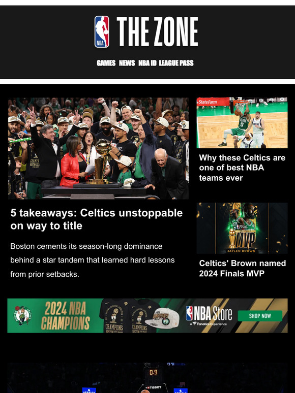 NBA Store: 5 takeaways: Celtics unstoppable on way to title | Why these Celtics are one of best ...