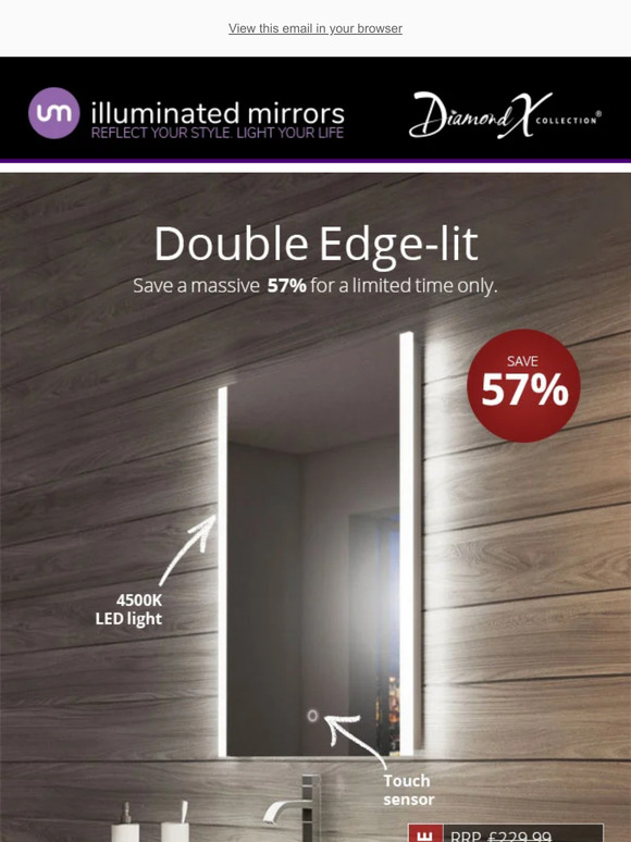 Illuminated Mirrors: Email Exclusive: Double Edge-lit Mirror With Touch ...