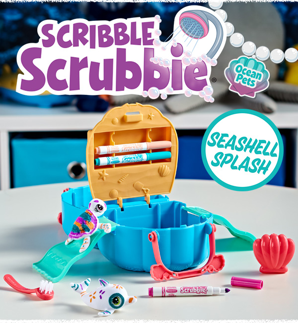 Crayola: Make waves with the Scribble Scrubbie Seashell Splash Playset ...