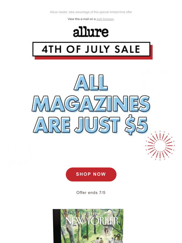 Allure: Don't Miss the July 4th Sale! All Magazines Are Just $5 | Milled