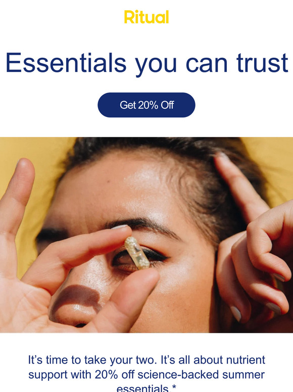 Ritual Email Newsletters: Shop Sales, Discounts, and Coupon Codes