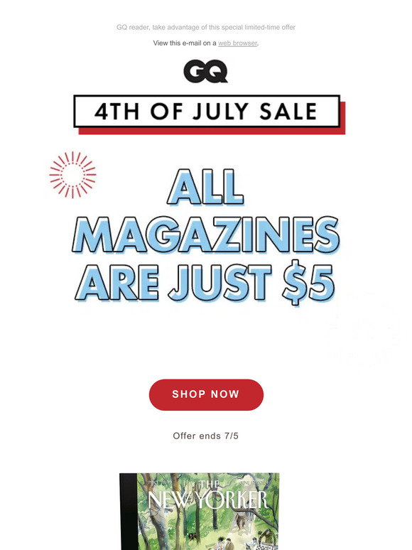 GQ magazine: Don't Miss the July 4th Sale! All Magazines Are Just $5 ...