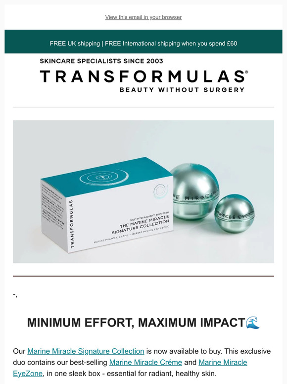 Transformulas: Now available: The Marine Miracle Signature Collection🌊 ...