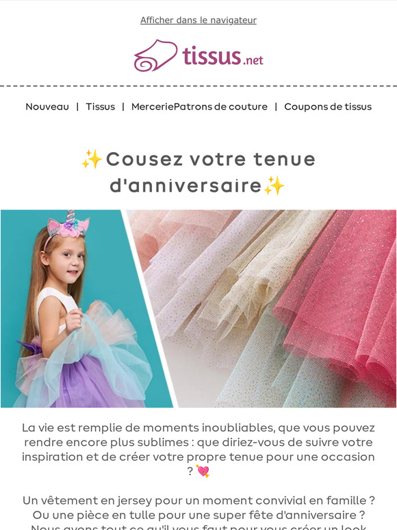 Tissus.net: Les incontournables pour votre tenue d'anniversaire | Milled