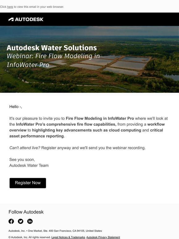 Autodesk: Register Now for Fire Flow Modeling in InfoWater Pro | Milled