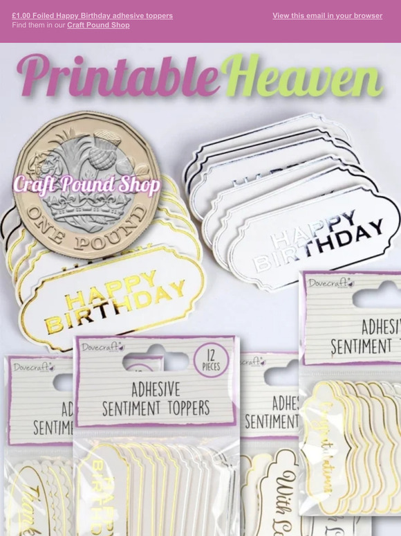 Printable Heaven: £1.00 Foiled Happy Birthday adhesive toppers | Packs ...