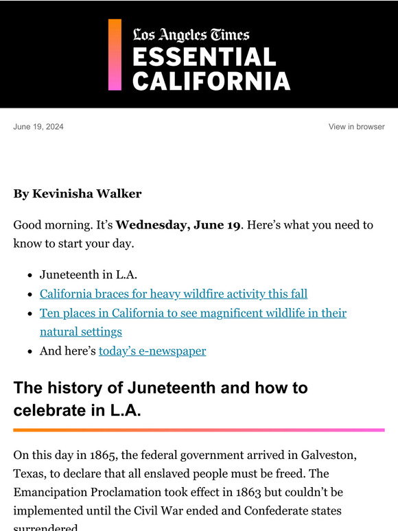 Los Angeles Times: Juneteenth in Los Angeles | Milled