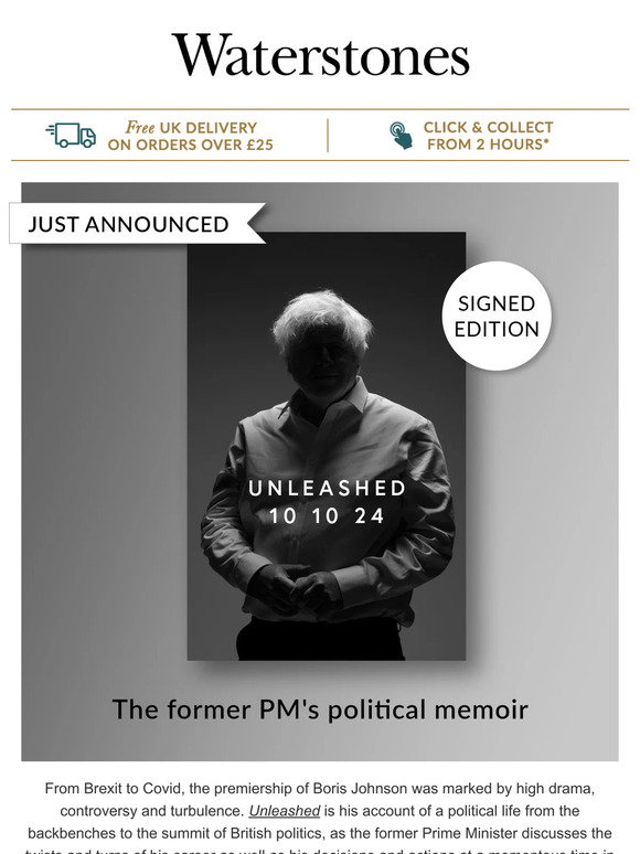 Waterstones: Signed Boris Johnson Memoirs | JUST ANNOUNCED | Milled