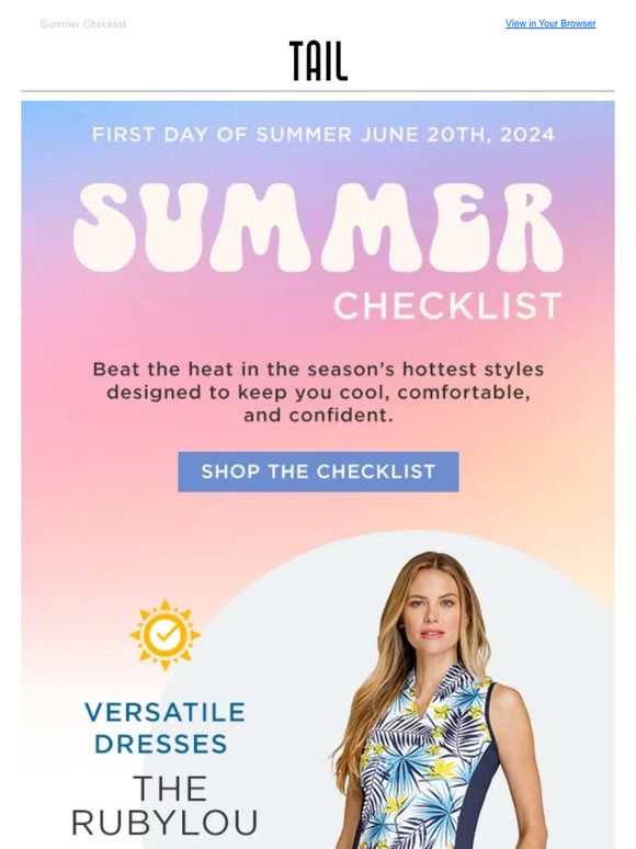 Tail Activewear: Your Summer Checklist is Here 😎 | Milled