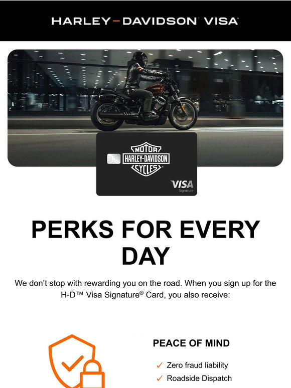 Harley-Davidson: Benefits of the H-D™ Visa Signature® Card | Milled