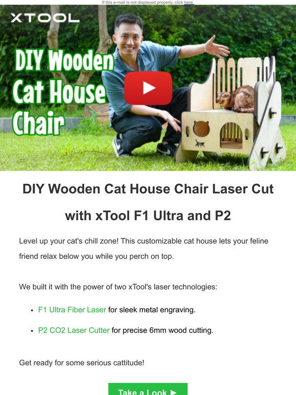 xTool: Level up your Cat House Chair by F1 Ultra and P2. | Milled