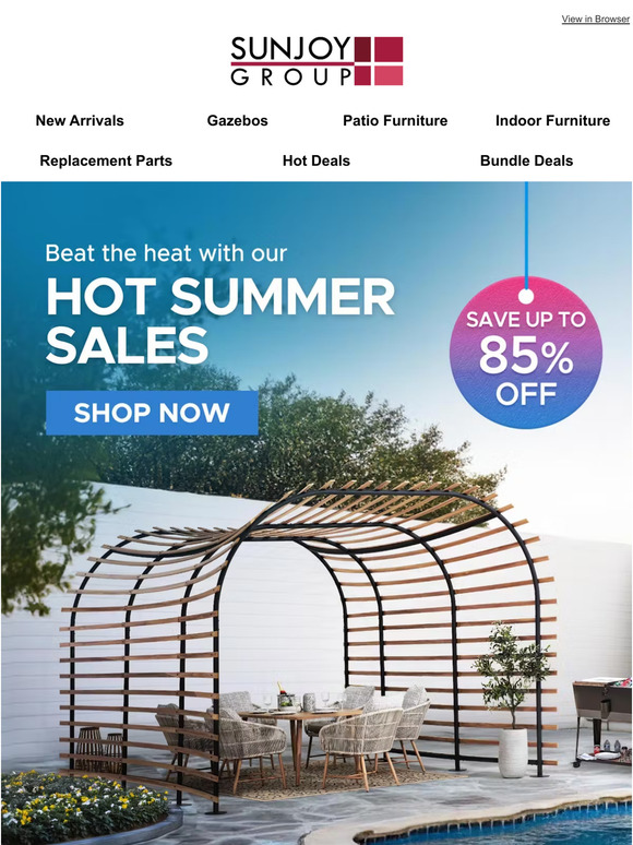 Sunjoy Group: 85% Off Pergola |65% Off Gazebo | Milled