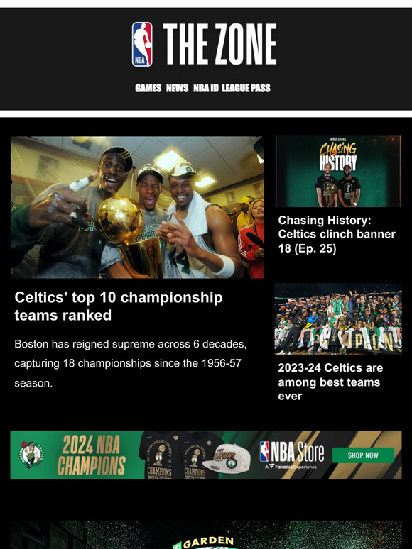 NBA Store: Celtics' top 10 championship teams ranked | Chasing History ...