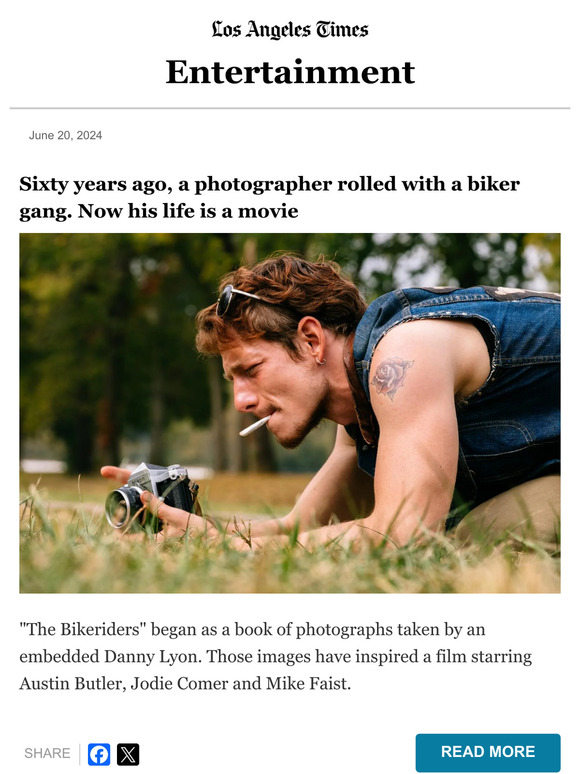 Los Angeles Times: Meet the real photographer behind 'The Bikeriders ...