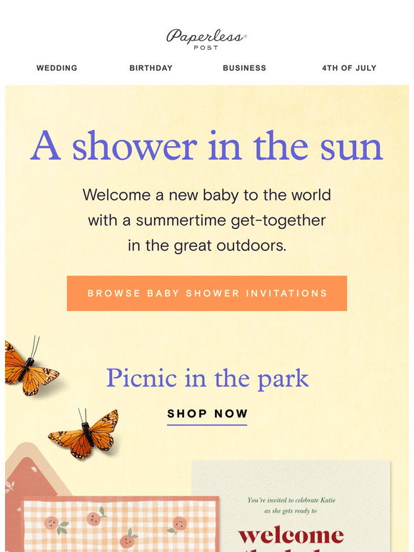 Paperless Post: Our best outdoor baby shower ideas | Milled