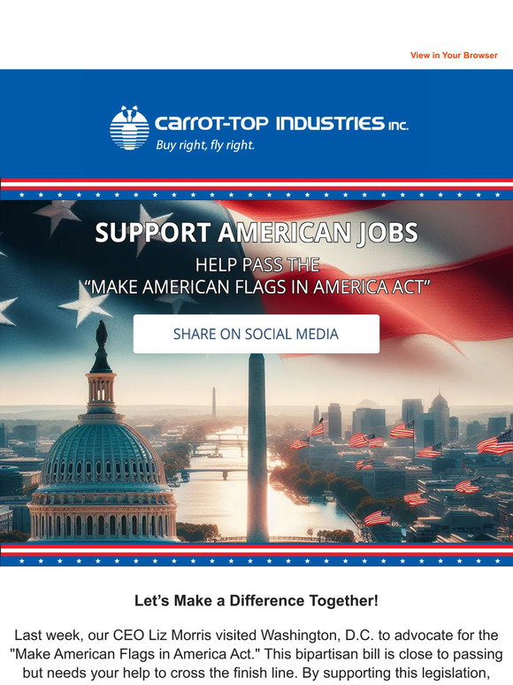 Carrot-Top: Join Us in Supporting American - Made Flags! | Milled