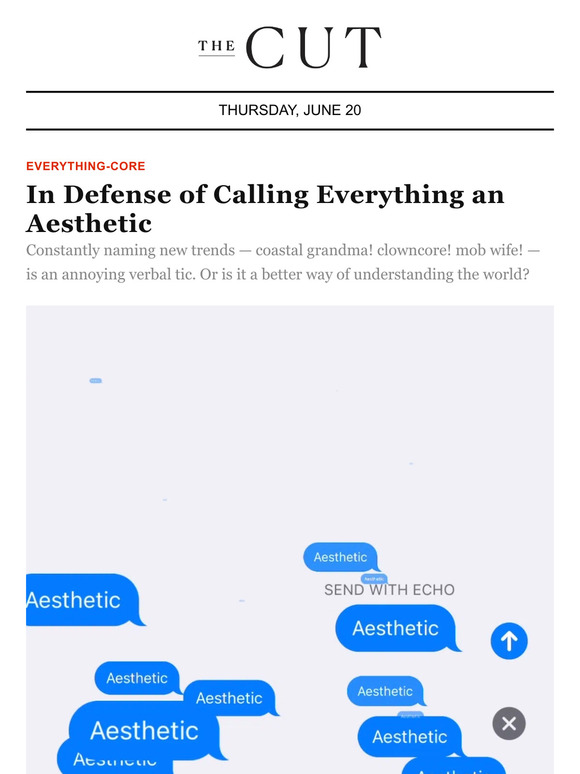 The Cut: In Defense of Calling Everything an Aesthetic | Milled