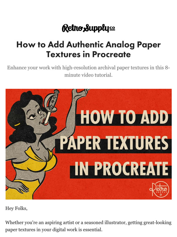 RetroSupply: How to get authentic analog paper textures in Procreate ...