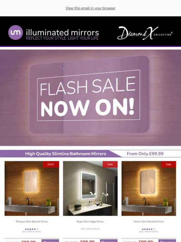 Illuminated Mirrors: Time For A Refresh? Flash Mirror Sale Now On! | Milled