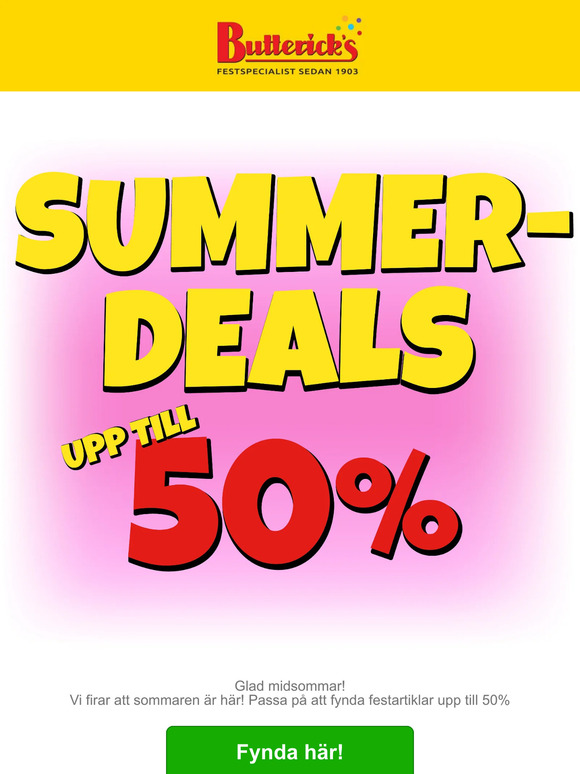 Buttericks: Glad midsommar! Just nu firar vi med Summerdeals upp till ...