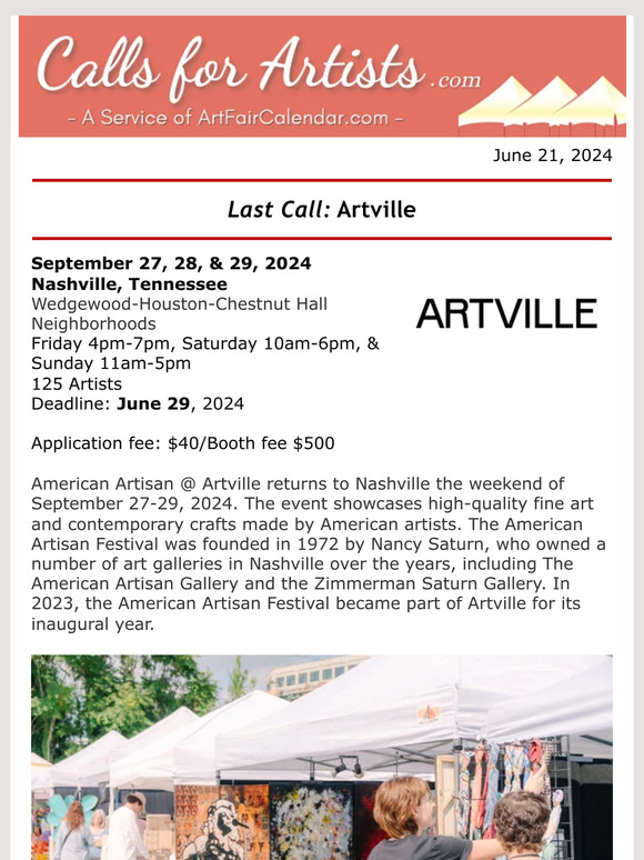 ArtFairCalendar: Last Call: American Artisan @ Artville returns to ...