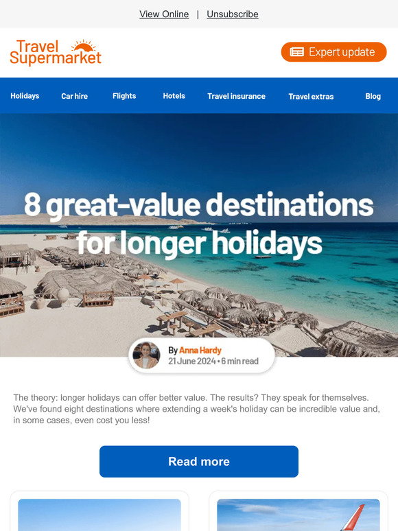 TravelSupermarket: 8 destinations where you can stay longer for less 🤑 ...