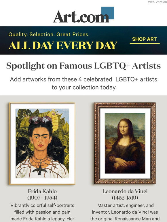Art.com: 🌈Spotlight on 4 famous LGBTQ+ artists. | Milled