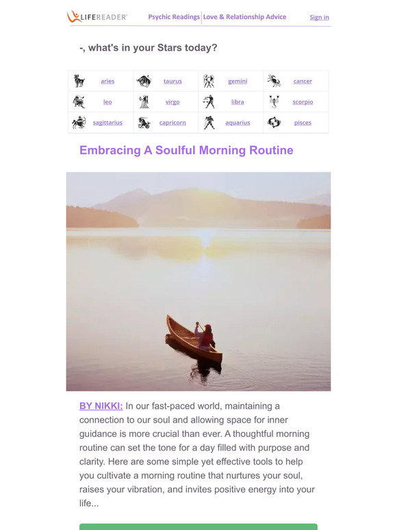 LifeReader: Embracing A Soulful Morning Routine | Milled