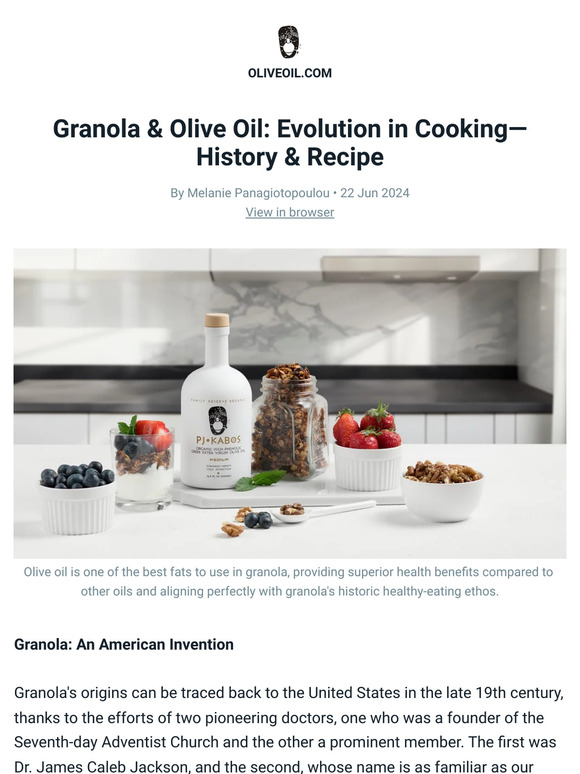OliveOil: Granola & Olive Oil: Evolution in Cooking—History & Recipe ...
